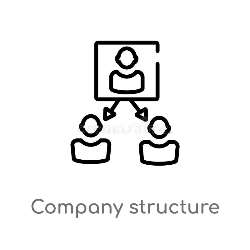Outline Company Structure Vector Icon. Isolated Black Simple Line ...