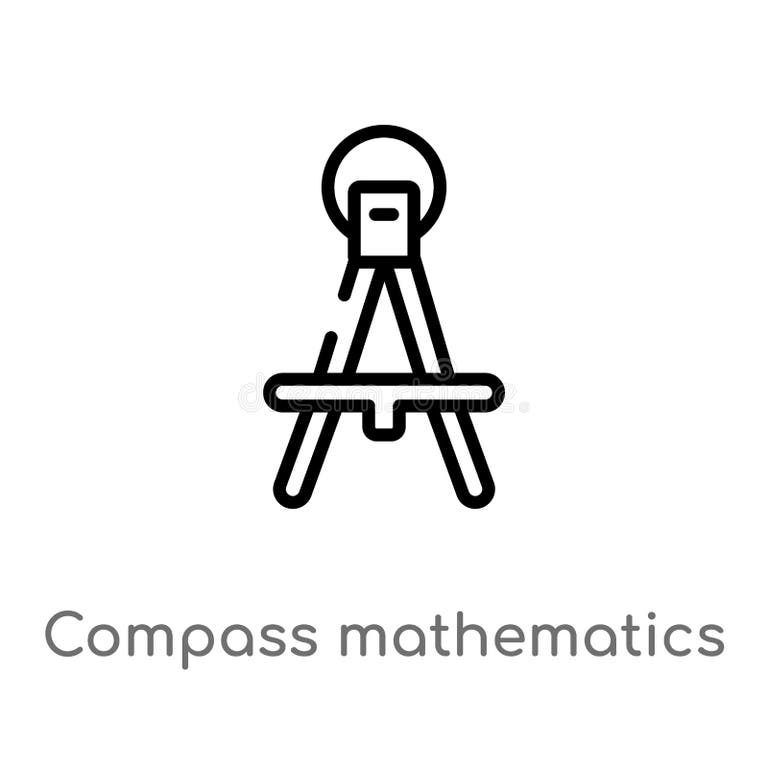 Outline Compass Mathematics Tool for Drawing Circles Vector Icon ...