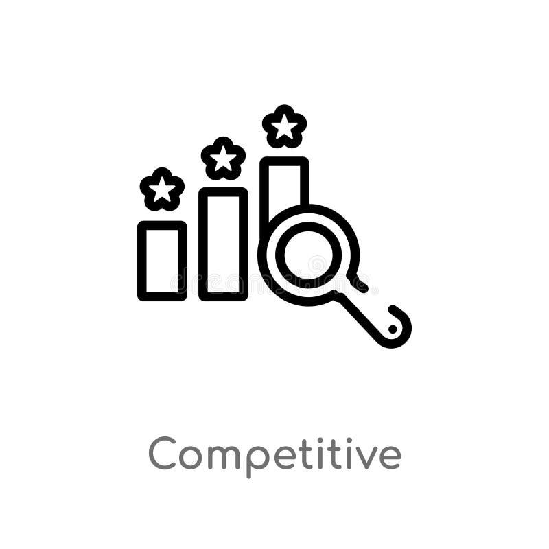 Outline Competitive Vector Icon. Isolated Black Simple Line Element ...