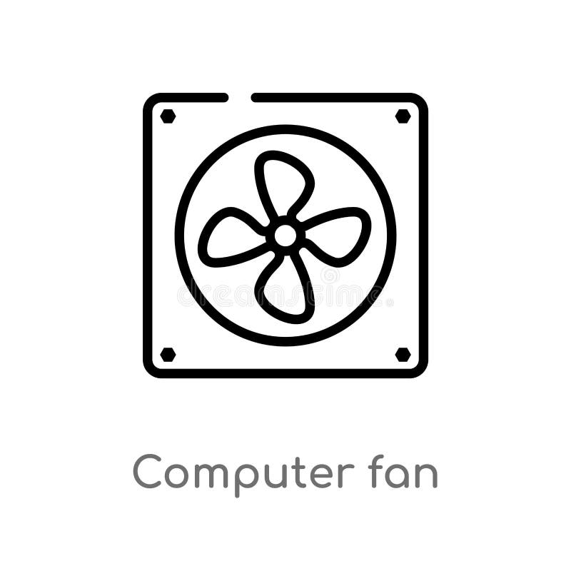 Outline Computer Fan Vector Icon. Isolated Black Simple Line Element ...