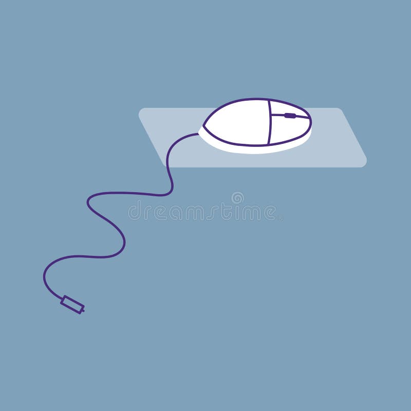 Outline Computer Mouse Icon Stock Vector - Illustration of cable, mouse ...