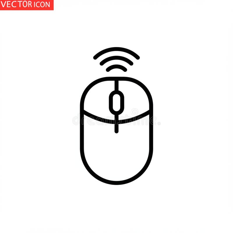 Outline of a Computer Mouse Icon with Two Buttons and a Scroll Wheel ...