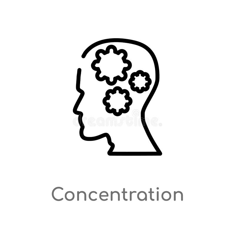 Outline Concentration Vector Icon. Isolated Black Simple Line Element ...