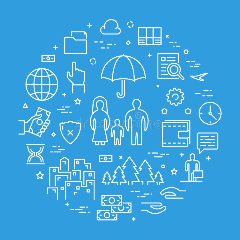 Outline Concept for Health and Life Insurance Stock Illustration ...