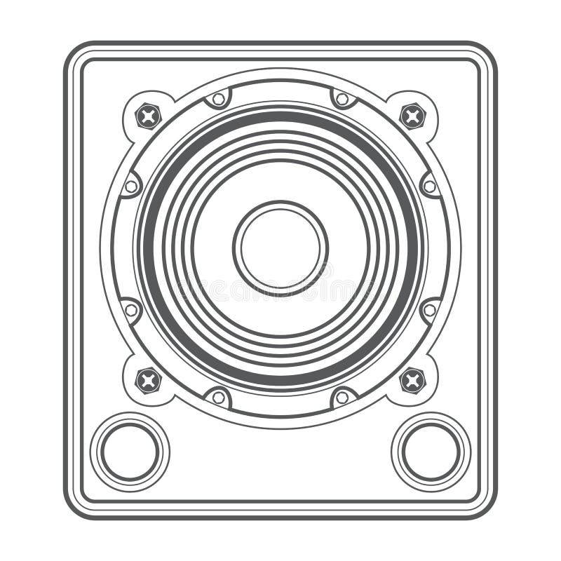 Outline Concert Subwoofer Speaker Stock Vector - Illustration of disco ...
