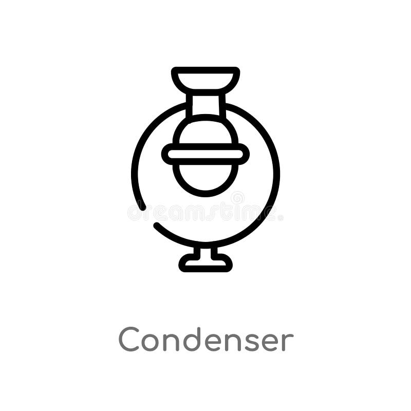 Outline Condenser Vector Icon. Isolated Black Simple Line Element ...