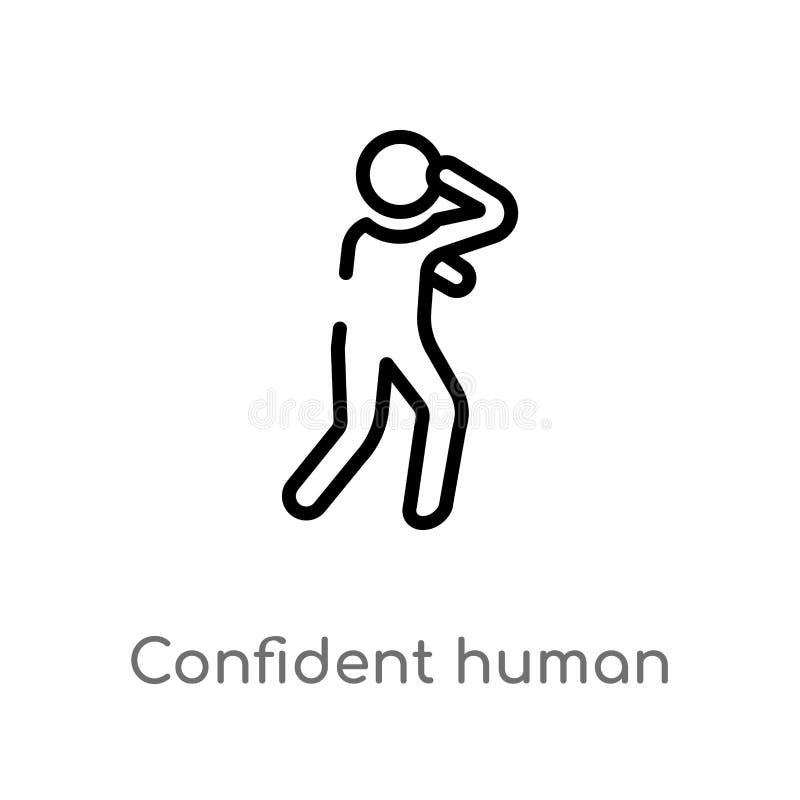 Confident Human Linear Icon. Modern Outline Confident Human Logo Stock ...