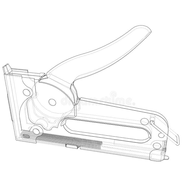 Outline Construction Stapler Stock Illustration - Illustration of ...
