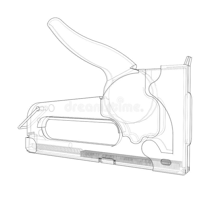Outline Construction Stapler Stock Illustration - Illustration of ...