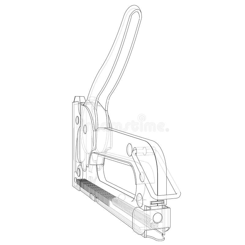 Outline Construction Stapler Stock Illustration - Illustration of ...