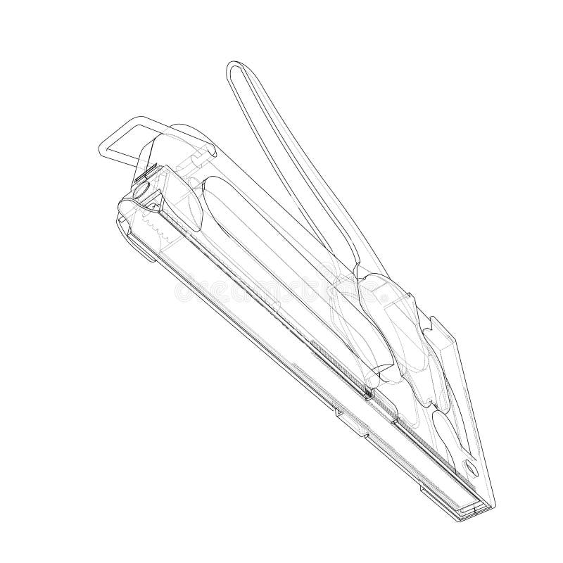 Outline Construction Stapler Stock Illustration - Illustration of ...