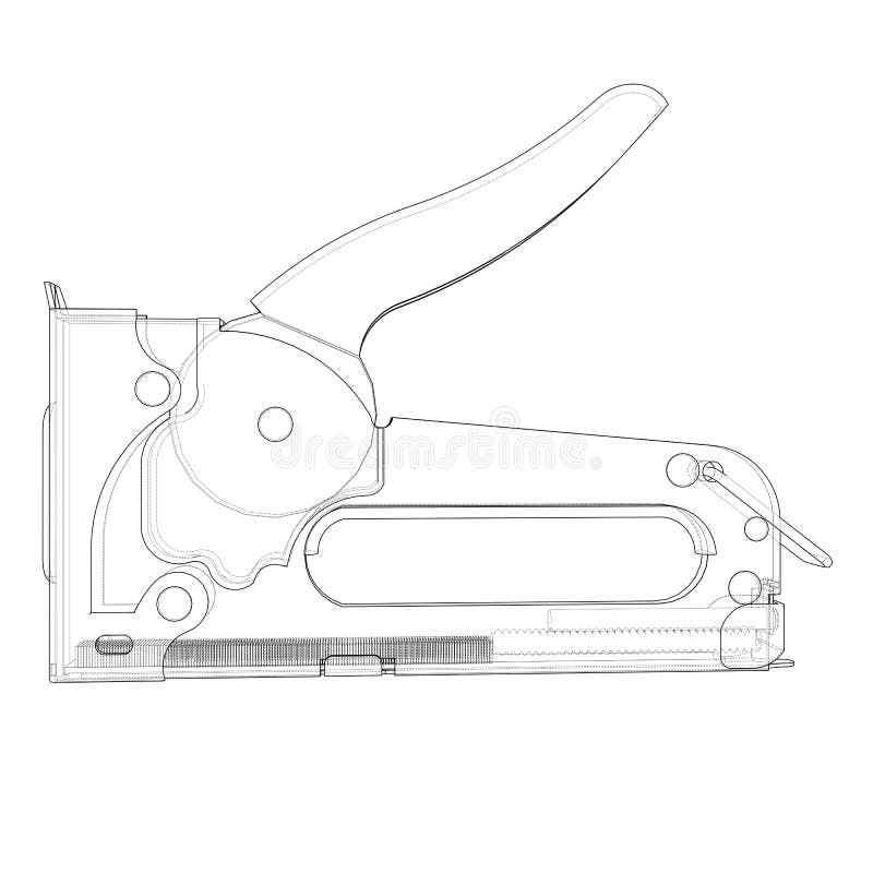 Outline Construction Stapler Stock Illustration - Illustration of ...