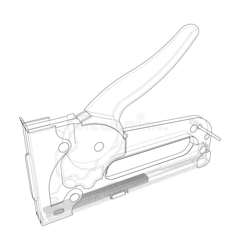 Outline Construction Stapler Stock Illustration - Illustration of ...
