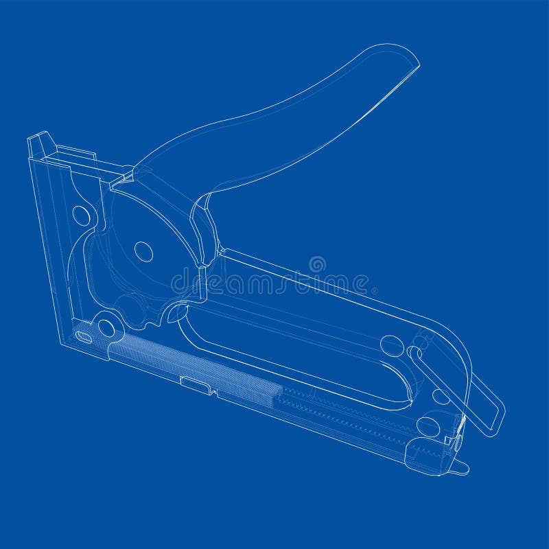 Outline Construction Stapler Stock Illustration - Illustration of ...