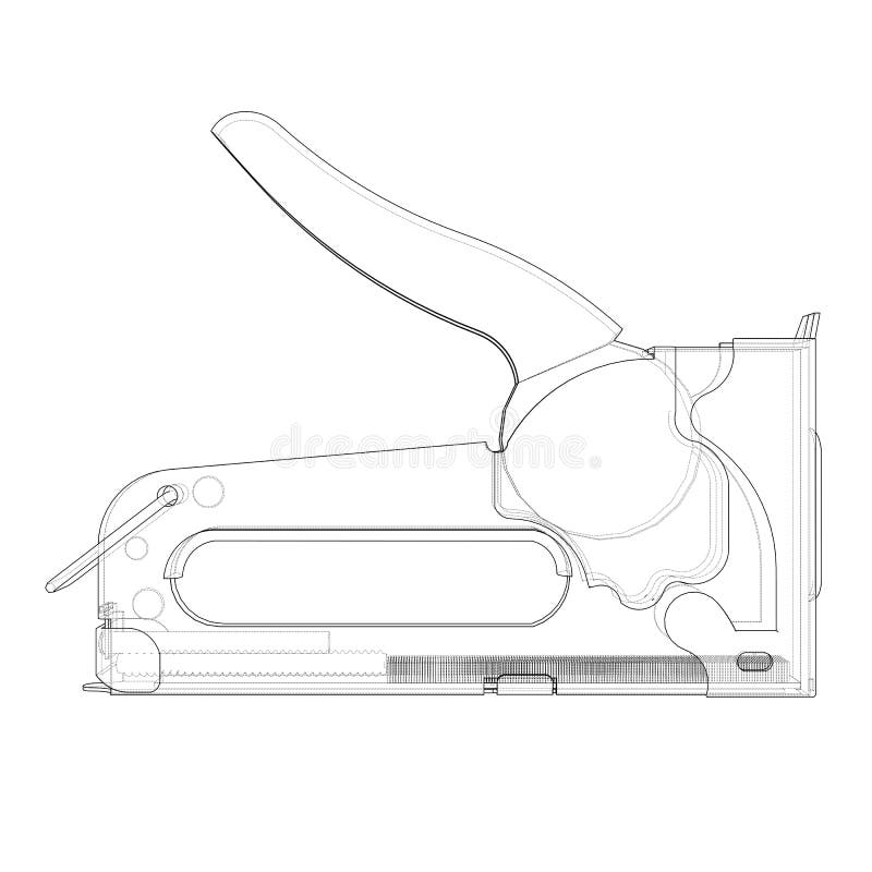 Outline Construction Stapler Stock Illustration - Illustration of ...