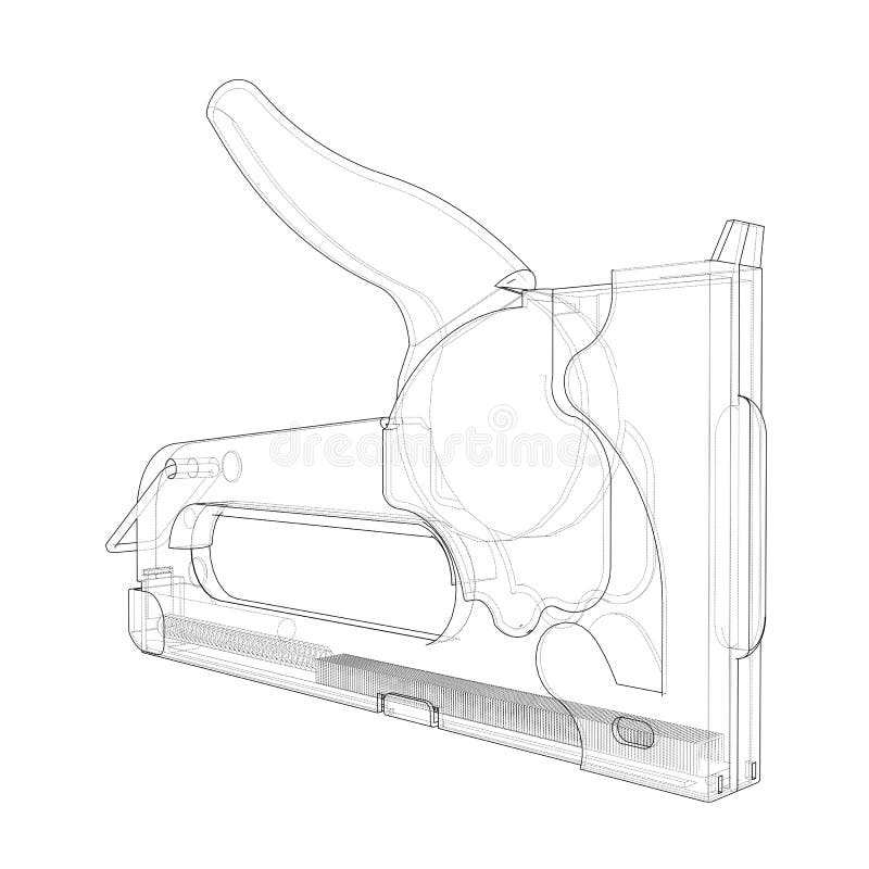 Outline Construction Stapler Stock Illustration - Illustration of ...