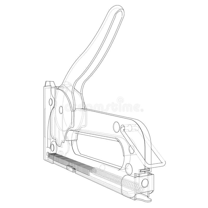 Outline Construction Stapler Stock Illustration - Illustration of ...
