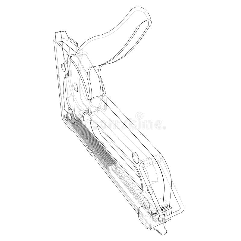 Outline Construction Stapler Stock Illustration - Illustration of line ...