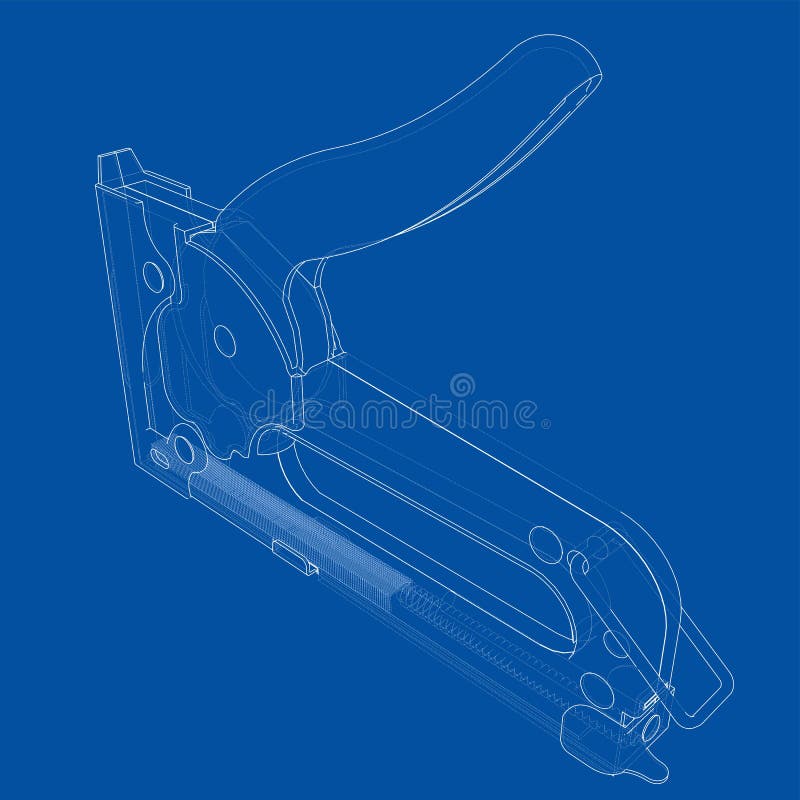 Outline Construction Stapler Stock Illustration - Illustration of style ...