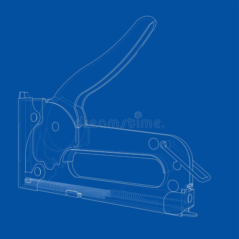 Outline Construction Stapler Stock Illustration - Illustration of ...