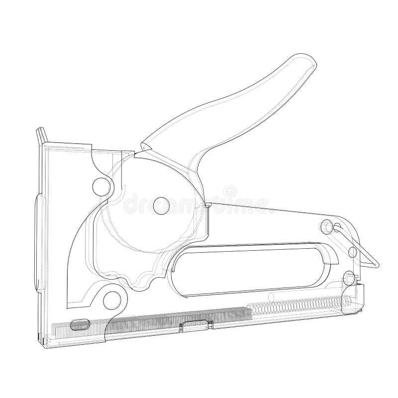 Outline Construction Stapler. Vector Stock Vector - Illustration of ...