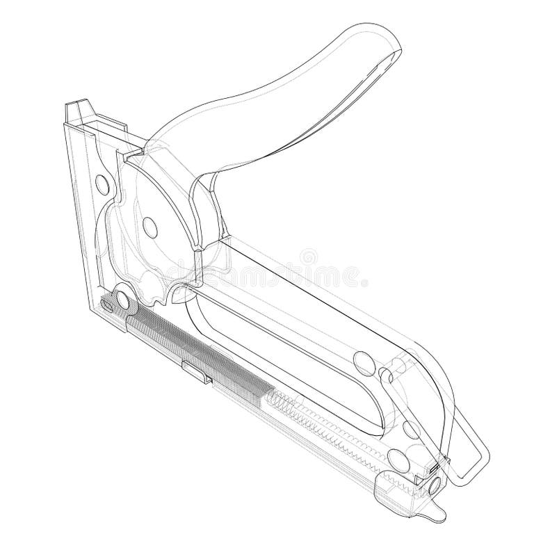 Outline Construction Stapler. Vector Stock Vector - Illustration of ...