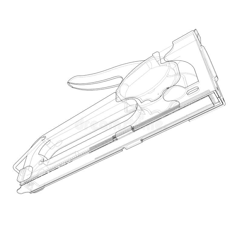 Outline Construction Stapler. Vector Stock Vector - Illustration of ...