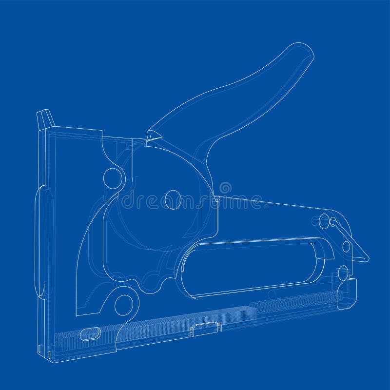 Outline Construction Stapler. Vector Stock Vector - Illustration of ...