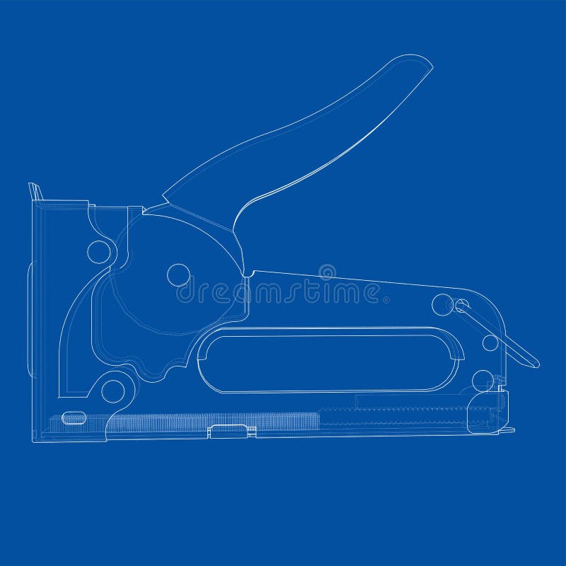 Outline Construction Stapler Stock Illustration - Illustration of ...