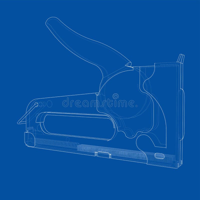 Outline Construction Stapler. Vector Stock Vector - Illustration of ...
