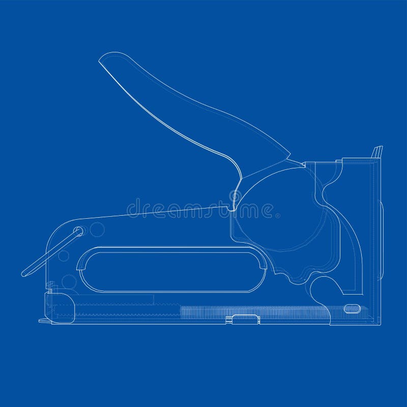 Outline Construction Stapler Stock Illustration - Illustration of flat ...