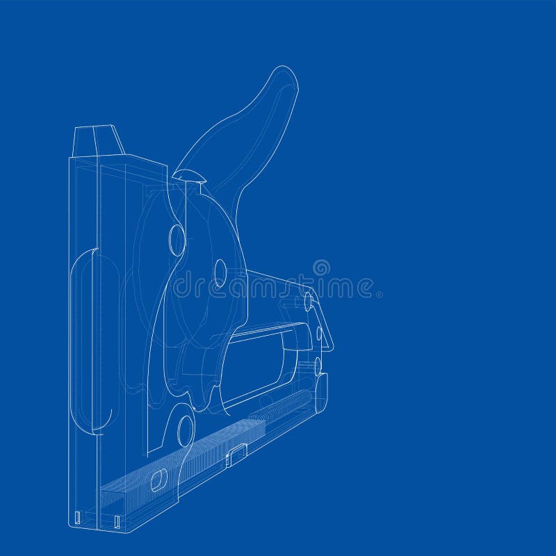 Outline Construction Stapler. Vector Stock Vector - Illustration of ...