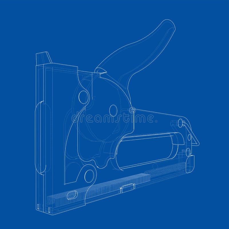Outline Construction Stapler. Vector Stock Vector - Illustration of ...