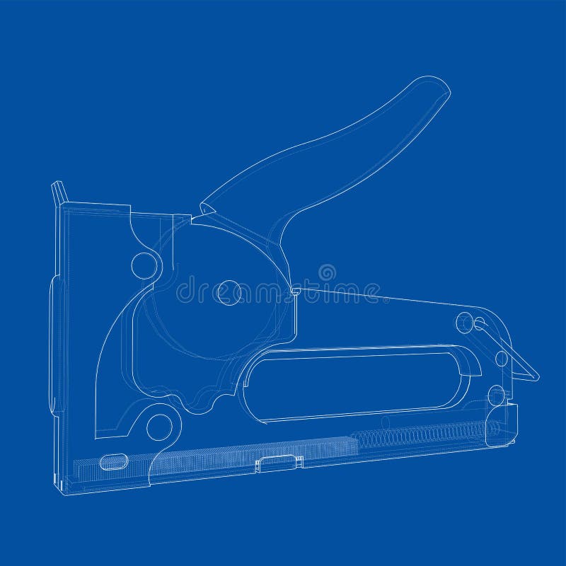 Outline Construction Stapler. Vector Stock Vector - Illustration of ...