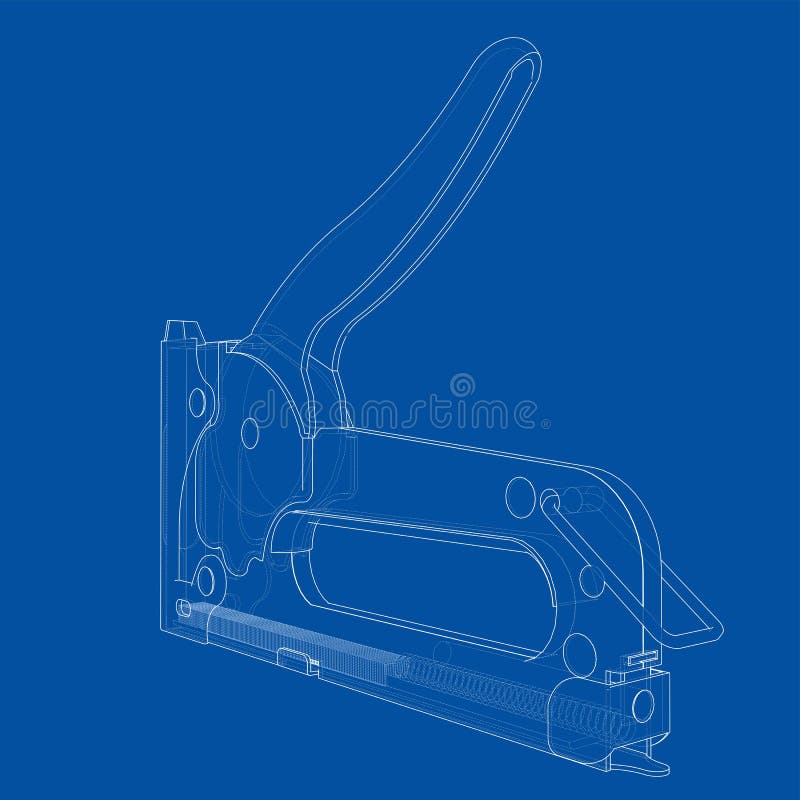 Outline Construction Stapler. Vector Stock Vector - Illustration of ...