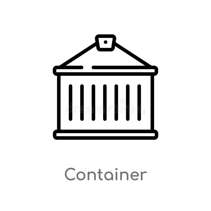 Outline Container Vector Icon. Isolated Black Simple Line Element ...