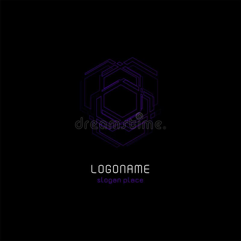 Outline Contour Abstract Technology Vector Logo, Unusual Isolated ...