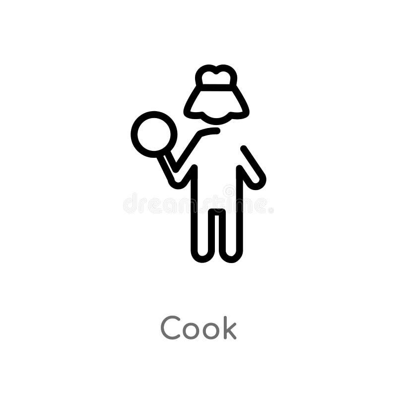 Outline Cook Vector Icon. Isolated Black Simple Line Element ...