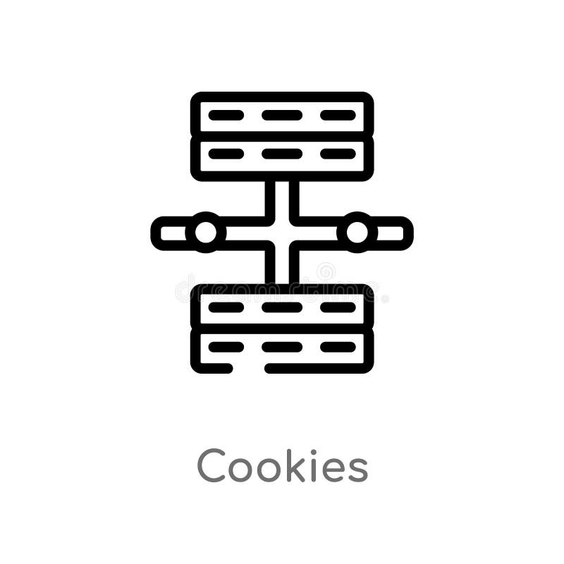 Outline Cookies Vector Icon. Isolated Black Simple Line Element ...