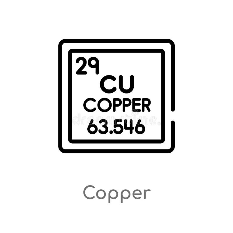 Outline Copper Vector Icon. Isolated Black Simple Line Element ...