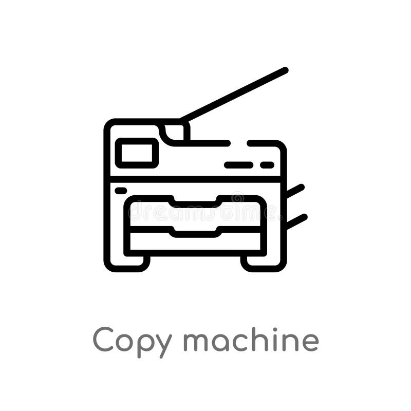 Outline Copy Machine Vector Icon. Isolated Black Simple Line Element ...