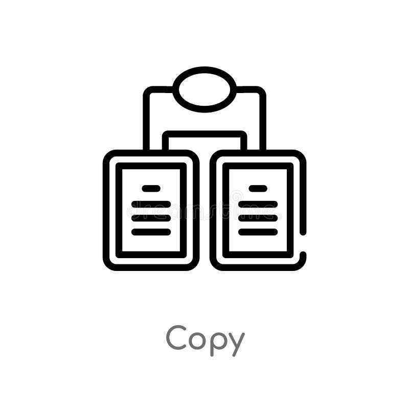 Duplicate Outline Icon. Isolated Line Vector Illustration from ... Duplicate Outline Icon. Isolated Line Vector Illustration from ...