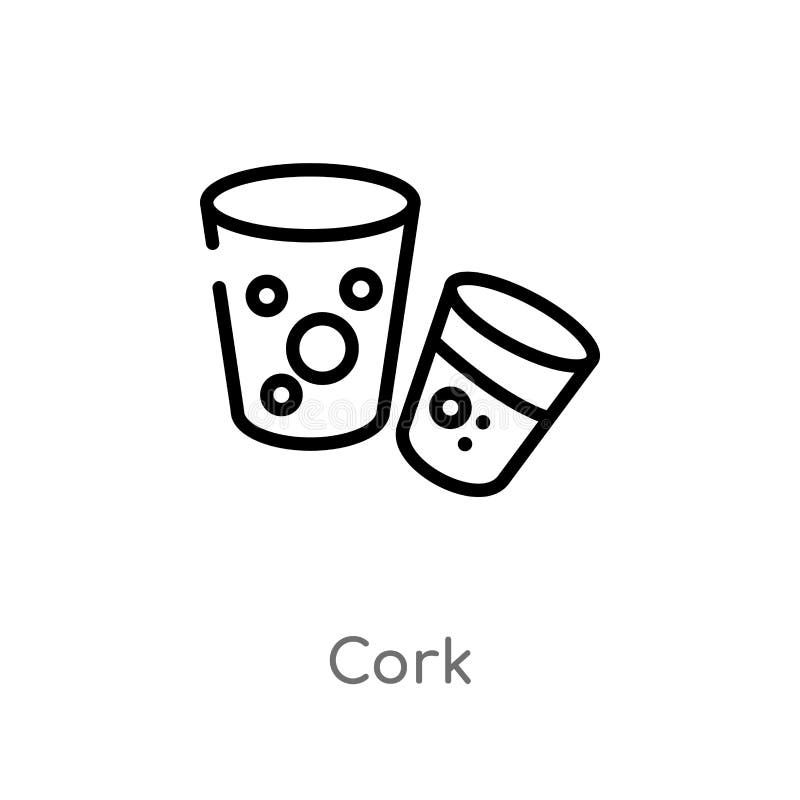 Outline Cork Vector Icon. Isolated Black Simple Line Element ...