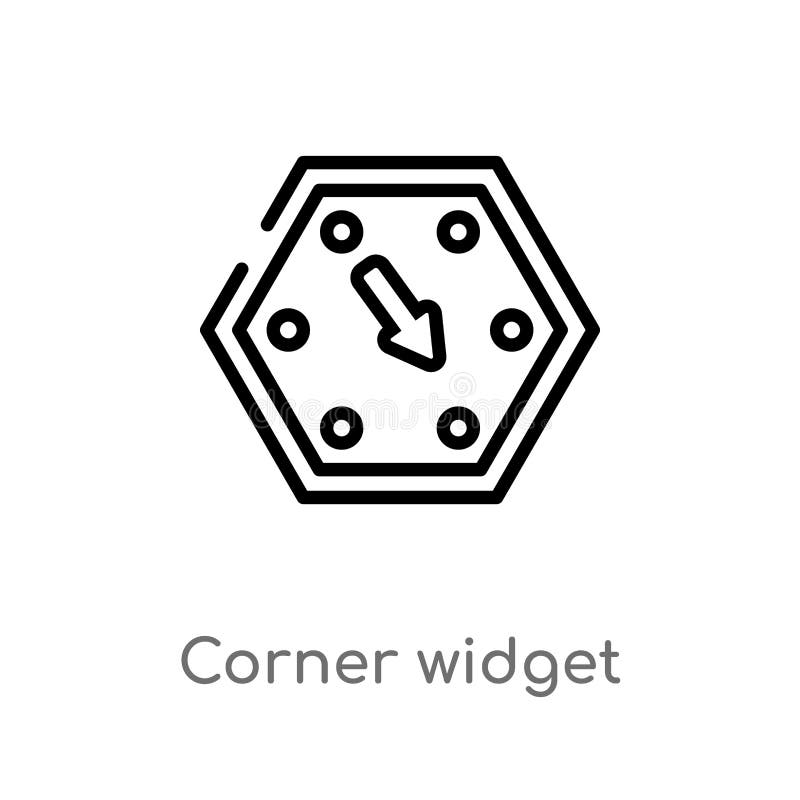 Corner Widget Outline Vector Icon. Thin Line Black Corner Widget Icon ...