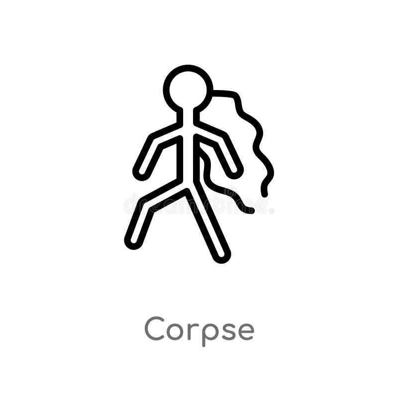 Outline Corpse Vector Icon. Isolated Black Simple Line Element ...