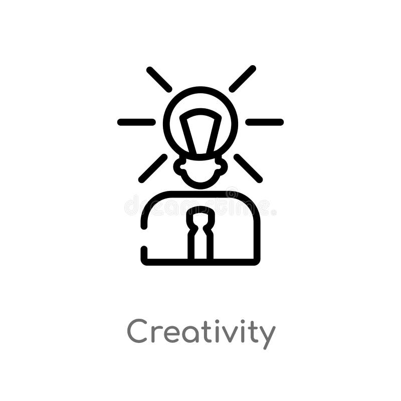 Outline Creativity Vector Icon. Isolated Black Simple Line Element ...