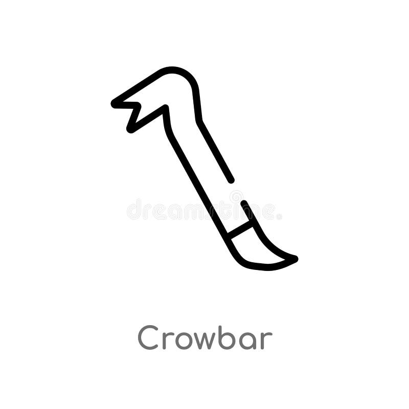 Outline Crowbar Vector Icon. Isolated Black Simple Line Element ...