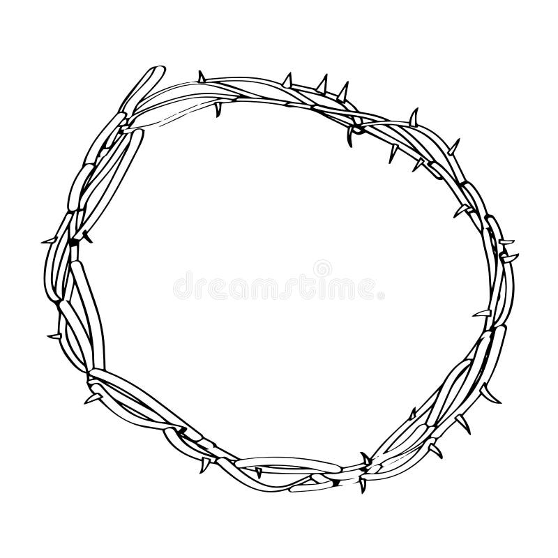 Outline of a Crown of Thorns Stock Vector - Illustration of isolated ...