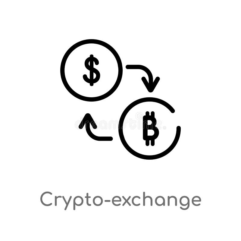 Outline Crypto-exchange Vector Icon. Isolated Black Simple Line Element ...