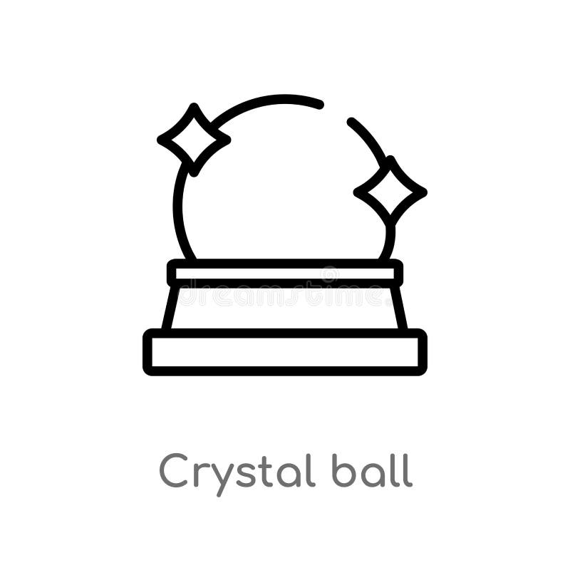 Outline Crystal Icon. Magical Gem. Isolated Esoteric Drawing. Simple ...